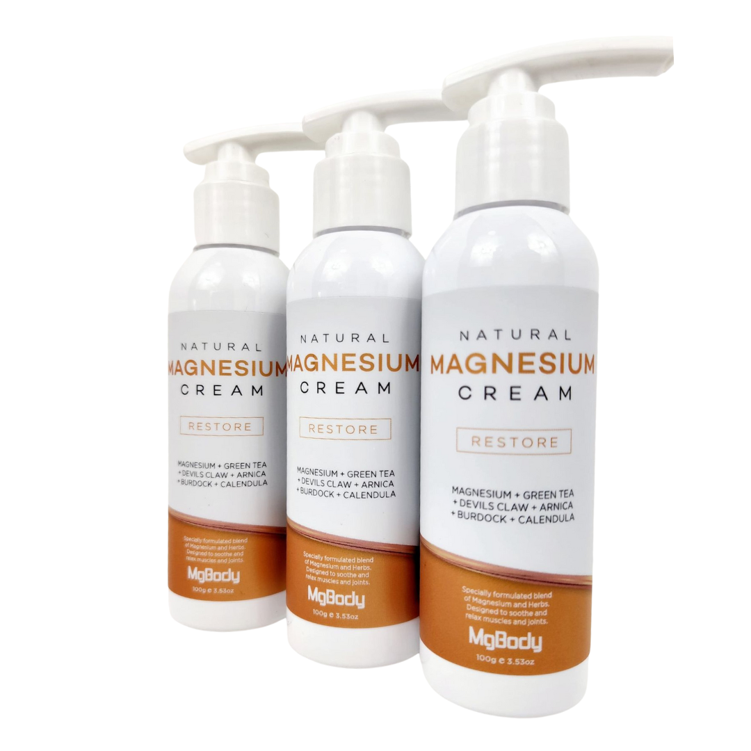 Magnesium Cream 3 Pack - Restore 100g – MGBODY MAGNESIUM